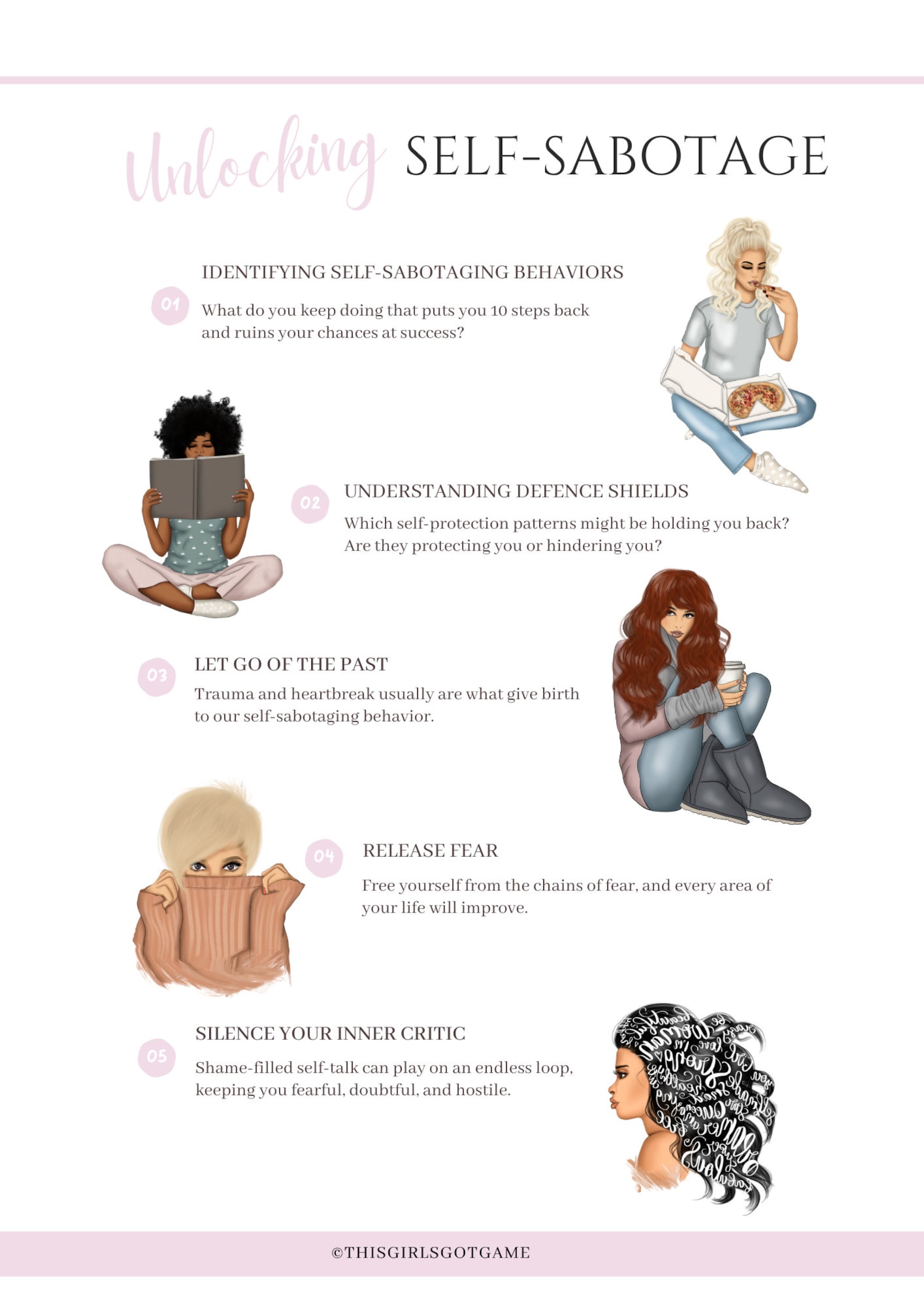 Stop Self Sabotage Workbook Imposter Syndrome Worksheets Self Love ...