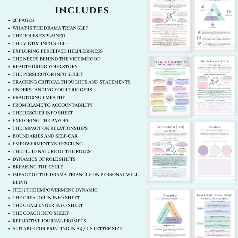 Drama Triangle Therapy Worksheets Relationship Workbook Couples ...