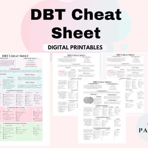 Dbt Cheat Sheet - Etsy
