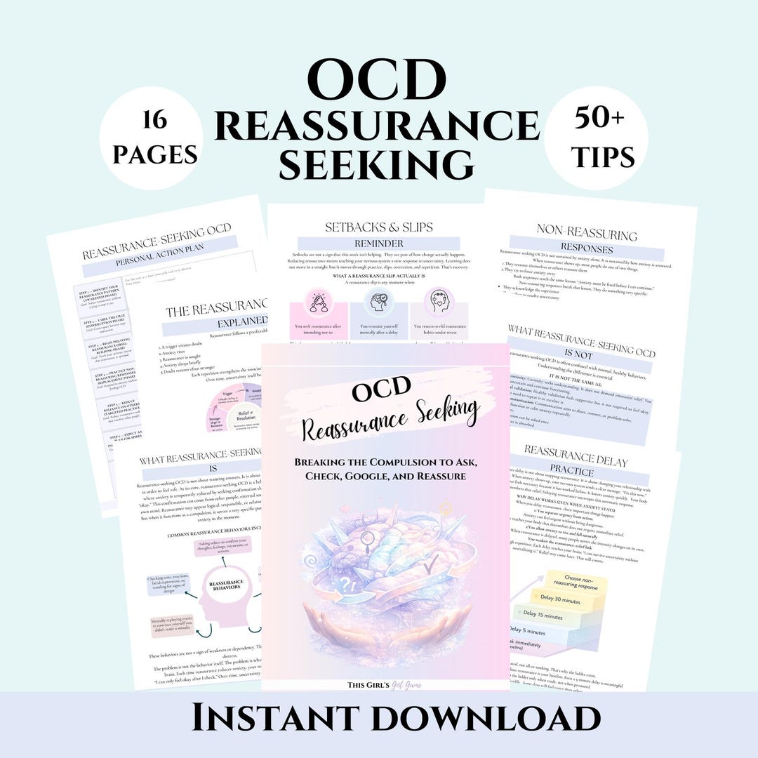 OCD Reassurance Seeking Workbook Relationship Ocd Anxiety Relief ...
