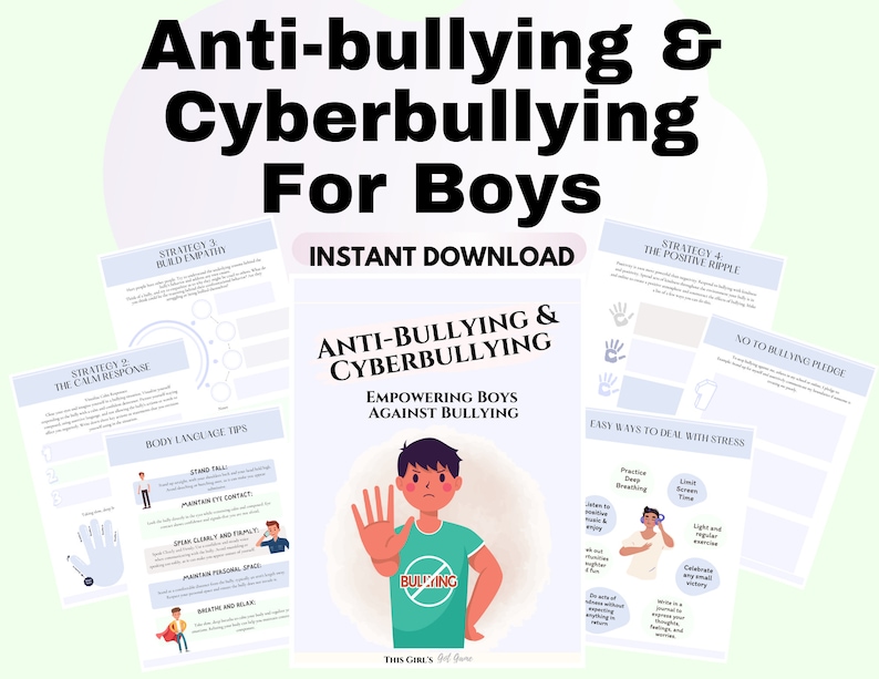 Anti-bullying Worksheets for Tween and Teen Boys Therapy Teen Boy ...