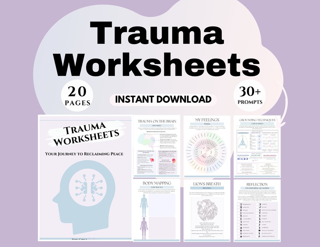 Trauma Worksheets Traumatic Growth Trauma Therapy PTSD Treatment ...