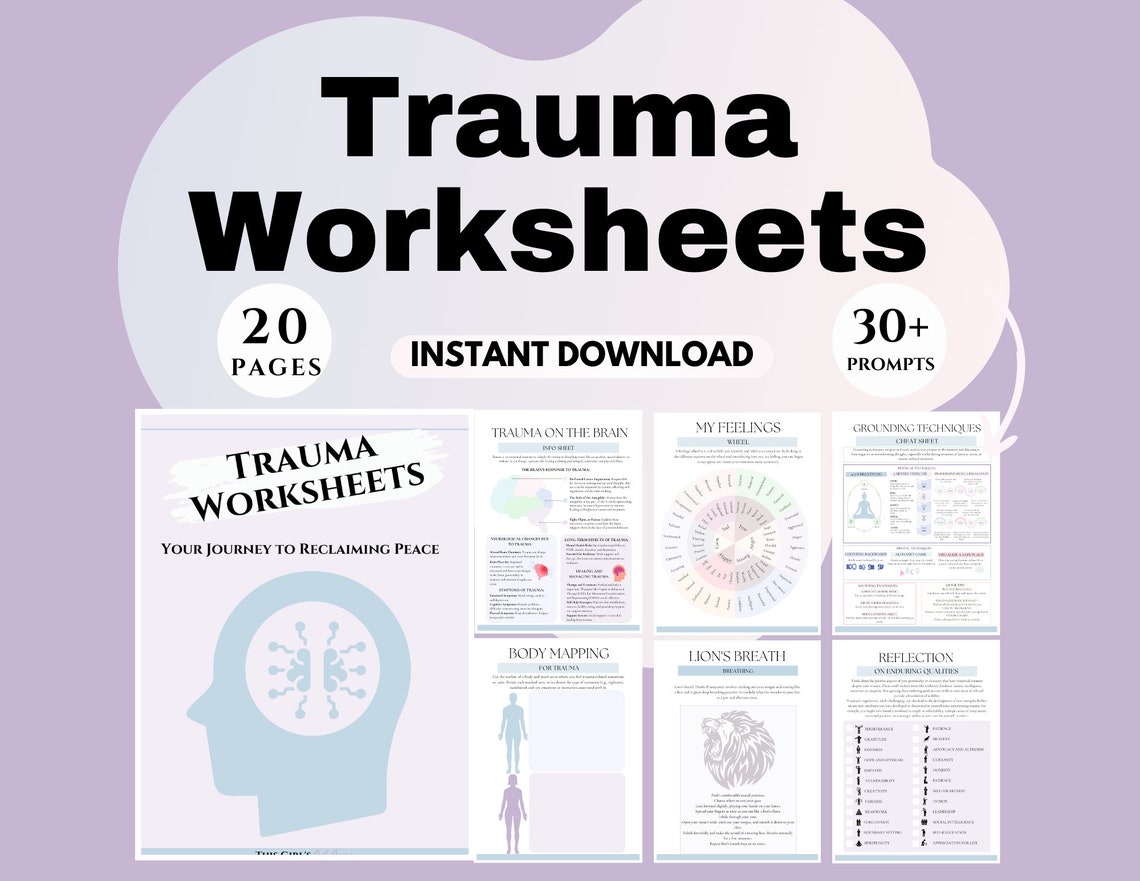 Trauma Worksheets Traumatic Growth Trauma Therapy PTSD Treatment ...