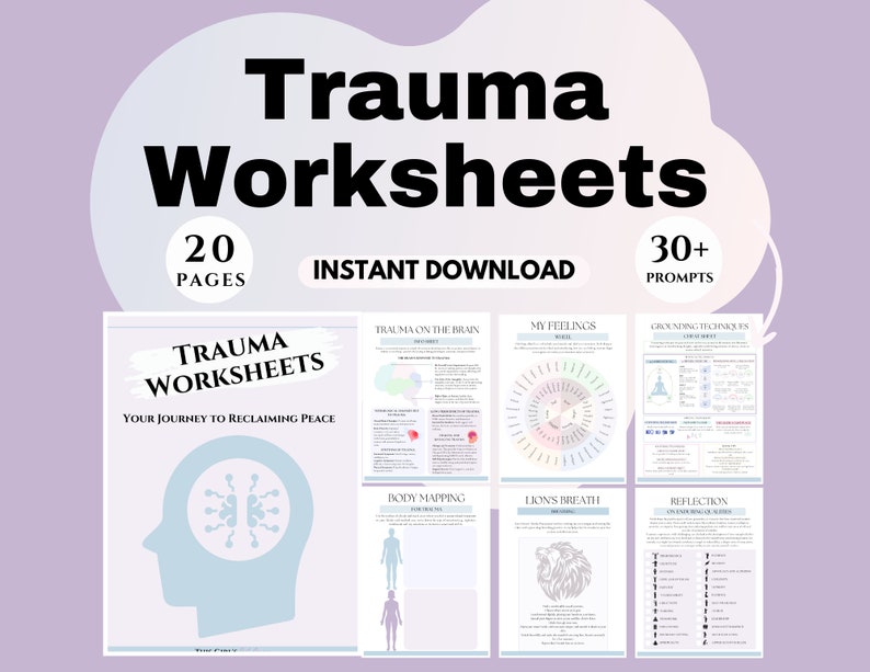 Trauma Worksheets Traumatic Growth Trauma Therapy PTSD Treatment ...