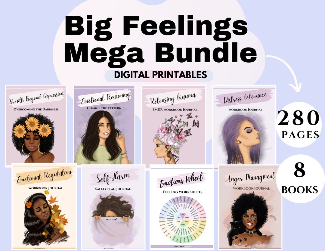 Big Feelings Bundle Emdr Tools Feelings Journal Emotions Wheel Safety ...