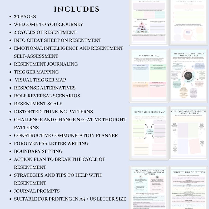 Resentment Cycle Therapy Worksheets Conflict Resolution Workbook Family ...