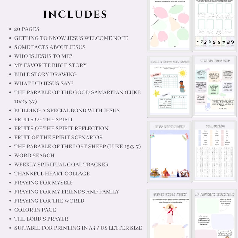 Religious Learning Printables Kids Fun Educational Activities Christian ...