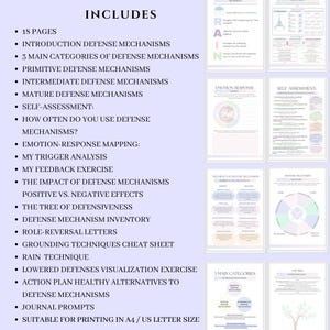 Defense Mechanisms Therapy Worksheets Emotional Regulation Coping ...