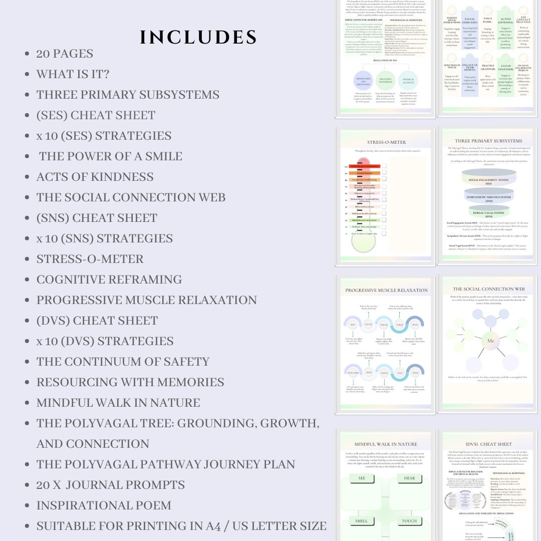 Polyvagal Theory Trauma Recovery Printables Somatic Therapy Coping ...