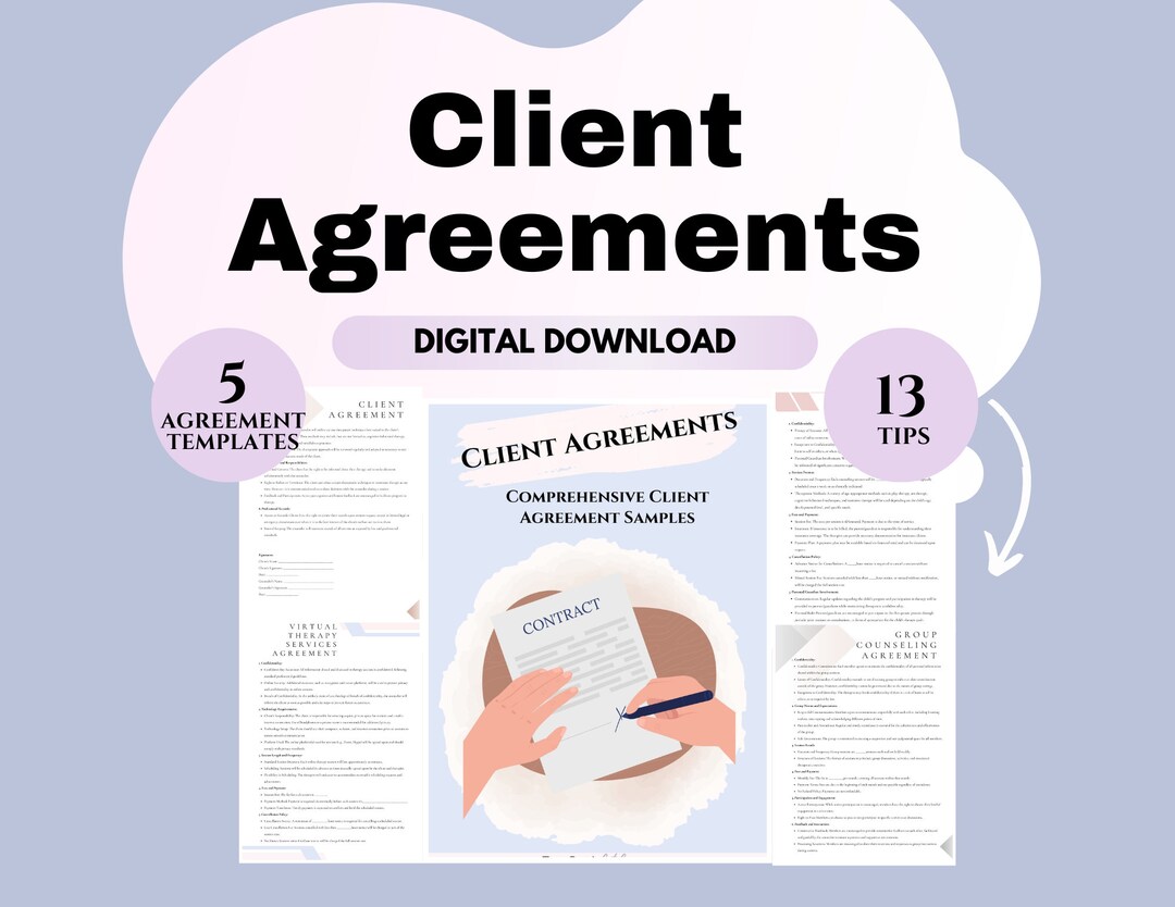 Template Client Agreement Treatment Plan Therapy Contract Session ...