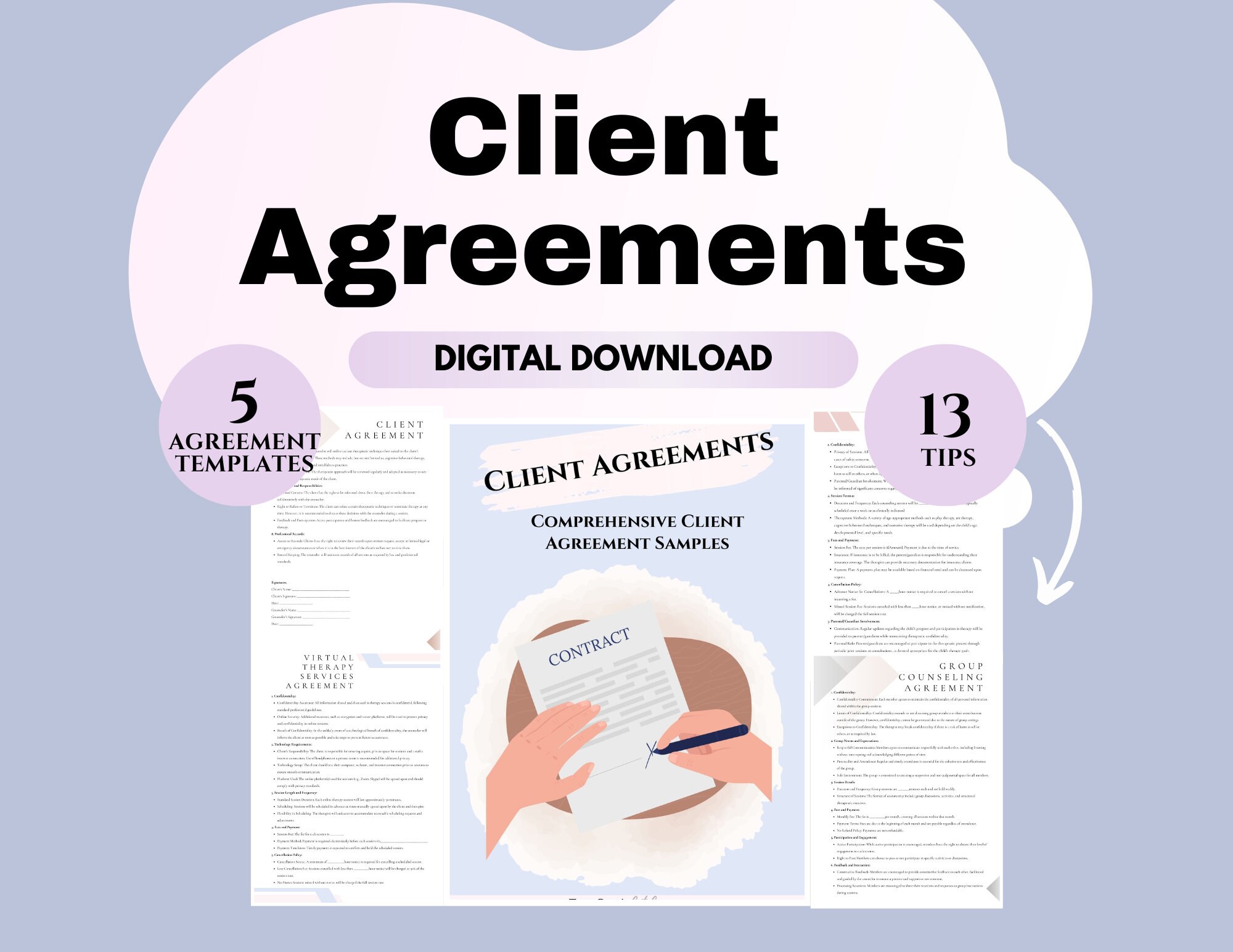 Template Client Agreement Treatment Plan Therapy Contract Session ...