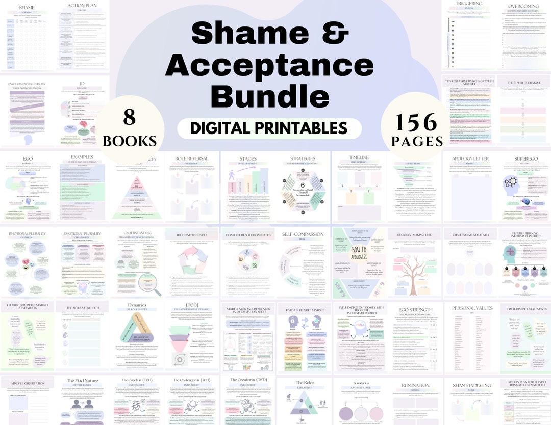 Shame Bundle Acceptance and Commitment Therapy Journal Emotional ...
