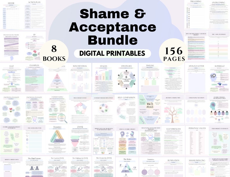 Shame Bundle Acceptance and Commitment Therapy Journal Emotional ...