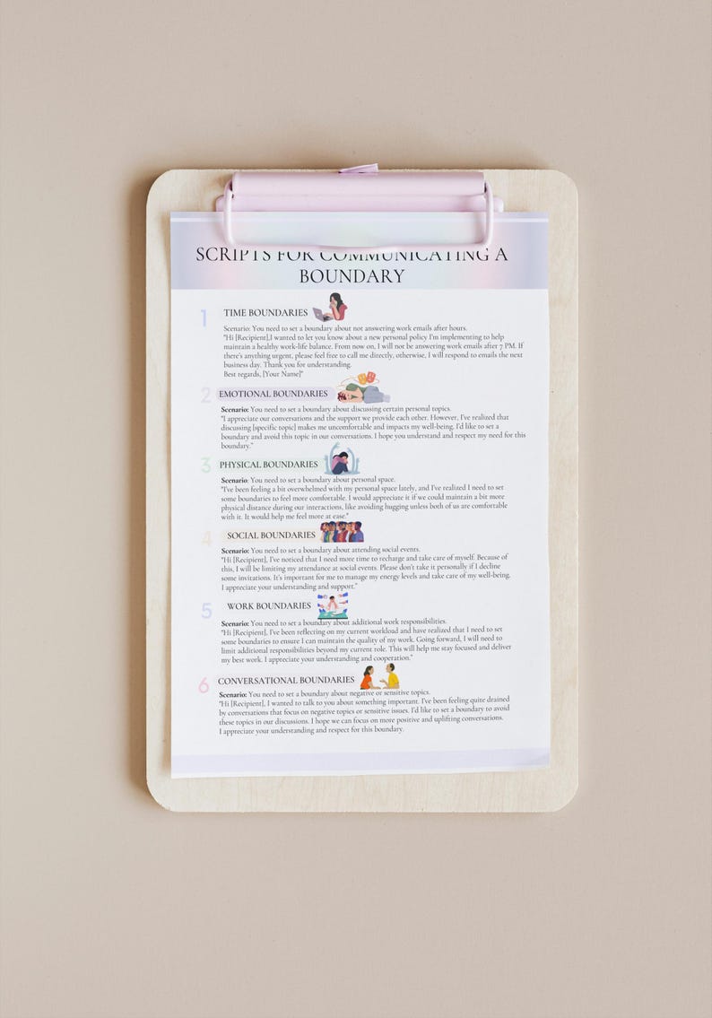 Boundaries Worksheets Boundary Workbook Setting Healthy Boundaries ...