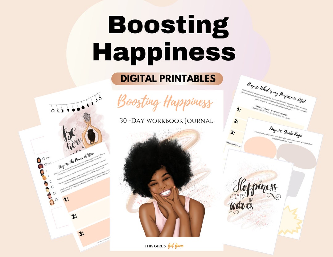 Boosting Happiness Workbook Journal / BUJO Printables / Digital ...