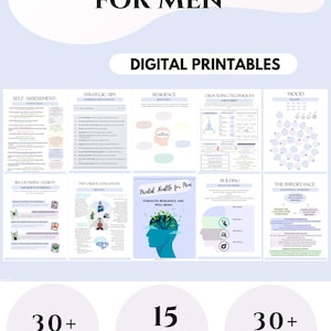 Men's Mental Health Worksheets Therapy Aid Mindfulness Exercises CBT ...