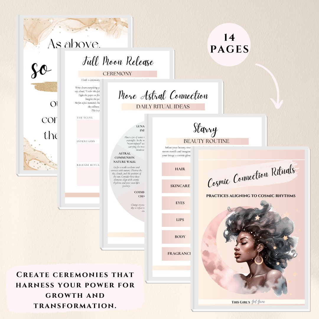 Cosmic Feminine Worksheet Bundle Celestial Self-discovery - Etsy