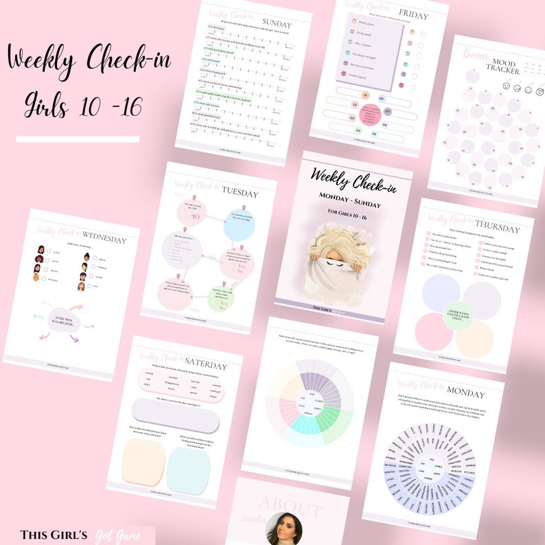 Weekly Check in for Teen Girls Printable Teen Mental Health Journal ...
