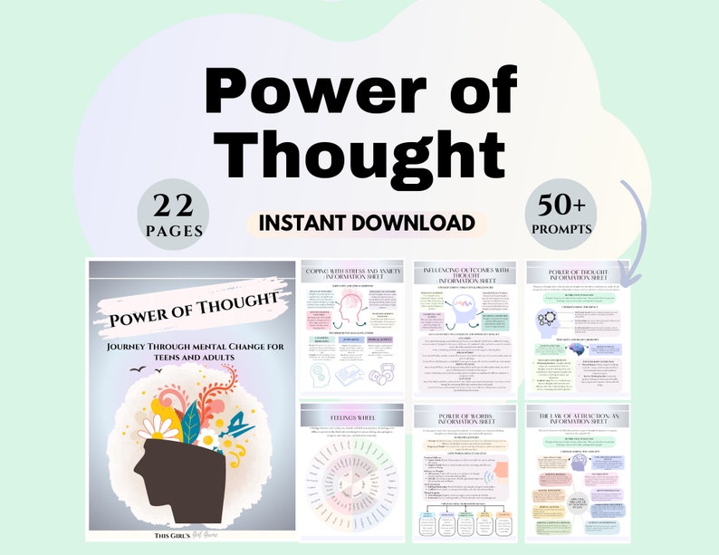 Positive Thinking Worksheets Teen Mental Health Coping Skills Anxiety ...