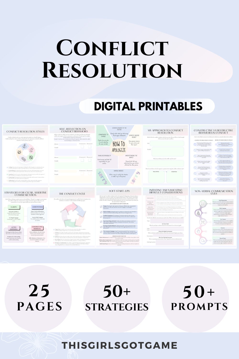 Conflict Resolution Strategic Family Therapy Worksheets Psychoeducation ...
