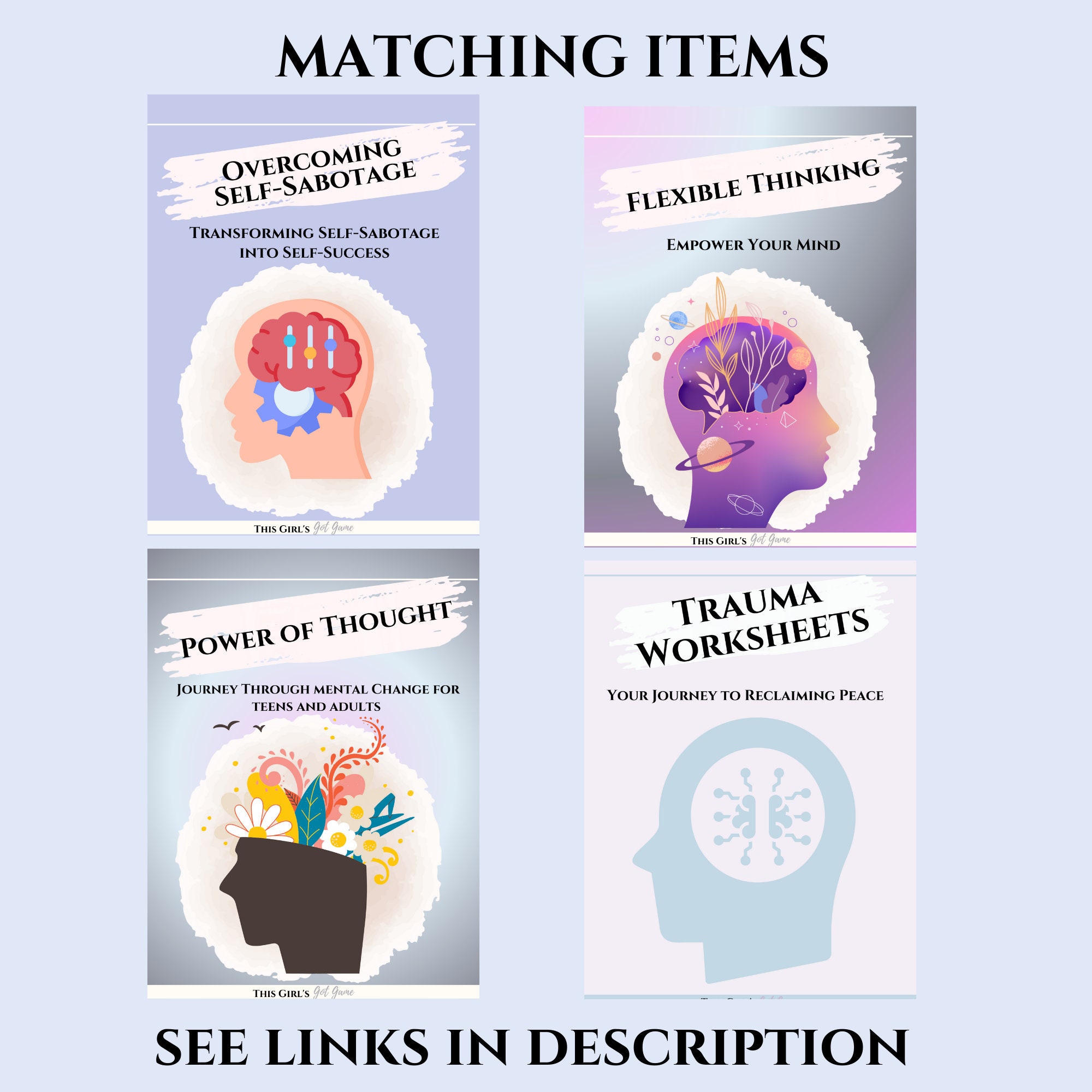 OCD Therapy Worksheets Anxiety Coping Skills Exercises CBT Workbook ERP ...