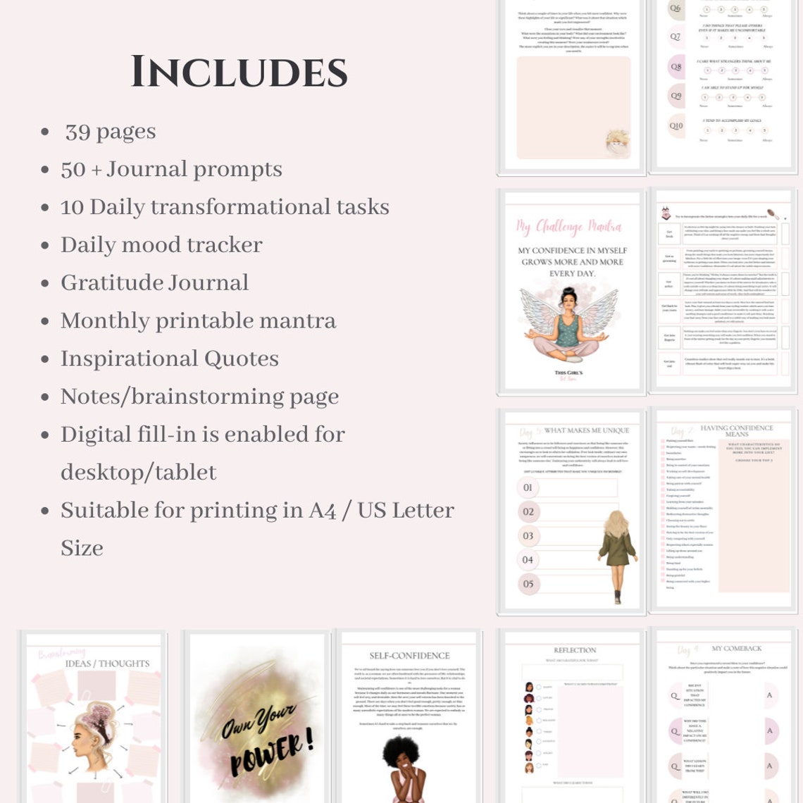 Unlock Your Confidence 10 Day Workbook Journal/ Confidence - Etsy