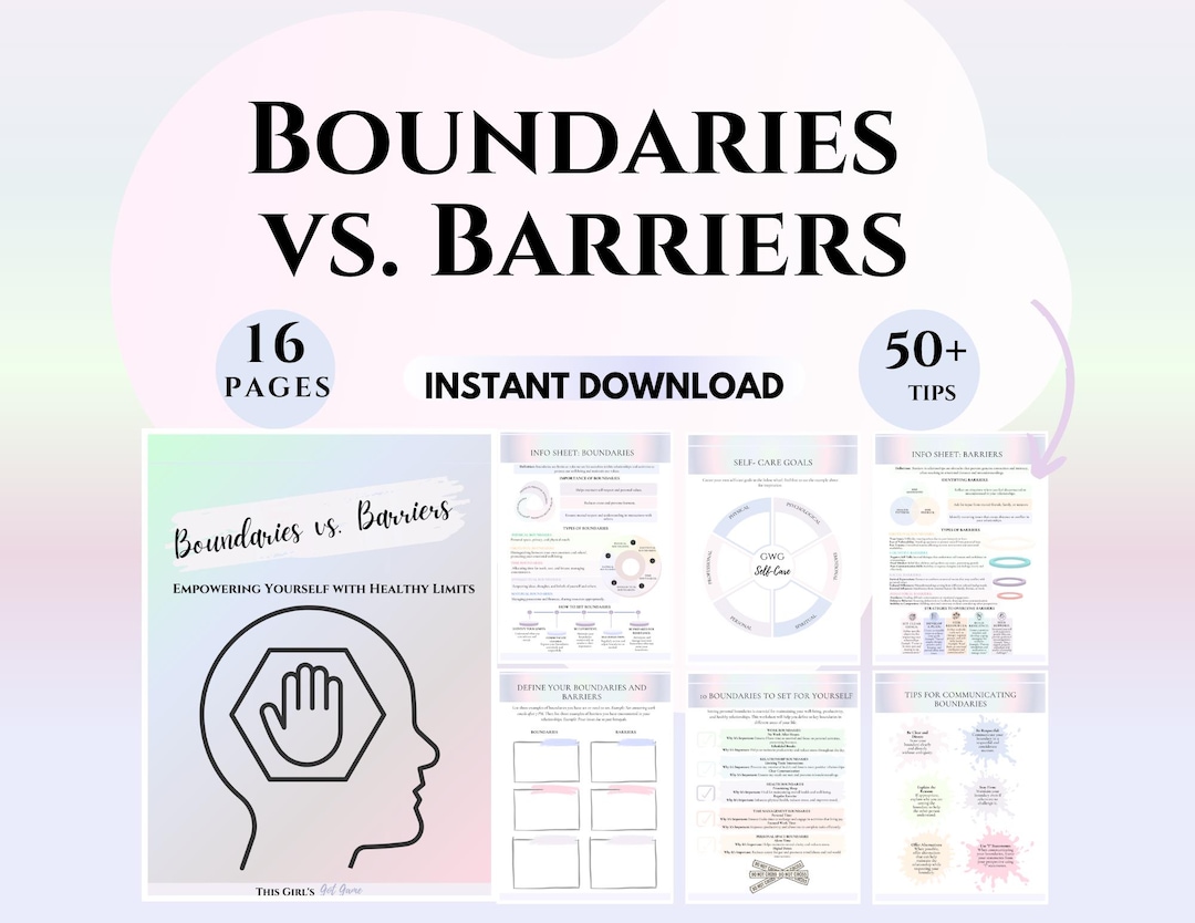 Boundaries Worksheets Boundary Workbook Setting Healthy Boundaries ...
