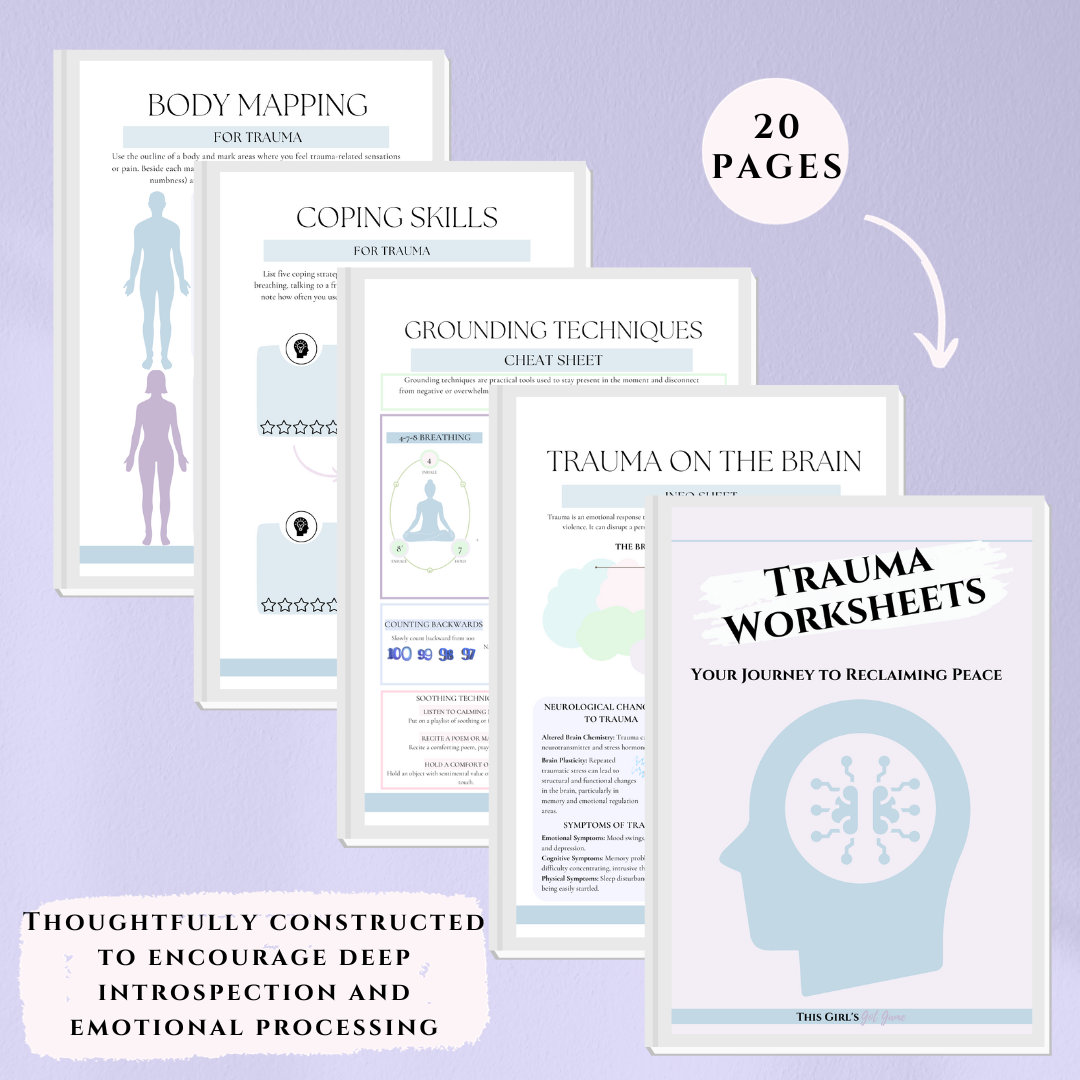 Healing Trauma Therapy Worksheets PTSD Treatment Body Mapping Trauma ...