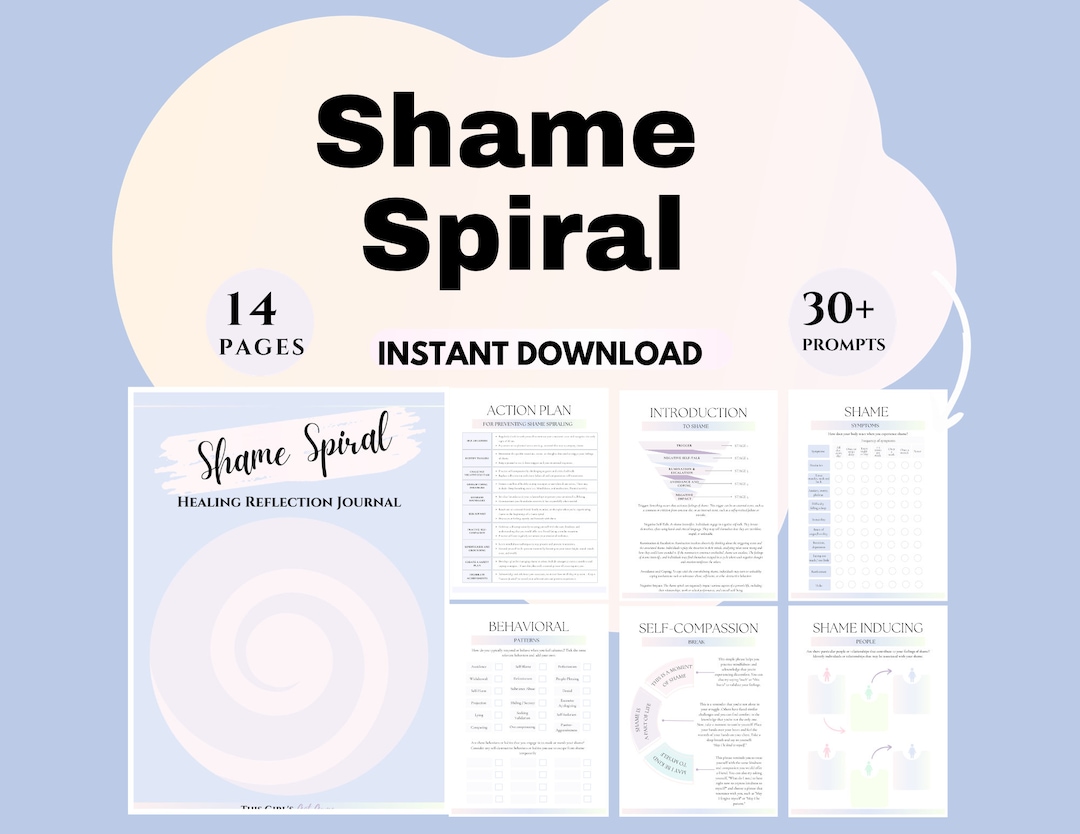 Shame Spiral Acceptance and Commitment Therapy Journal Emotional ...