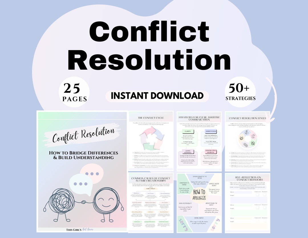 Conflict Resolution Strategic Family Therapy Worksheets Psychoeducation ...