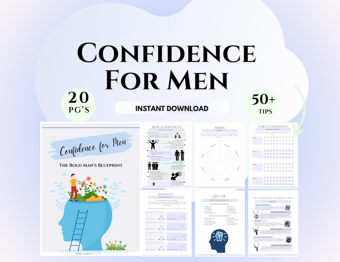 Men's Self-care Worksheets Therapy Aid Confidence Exercises CBT ...