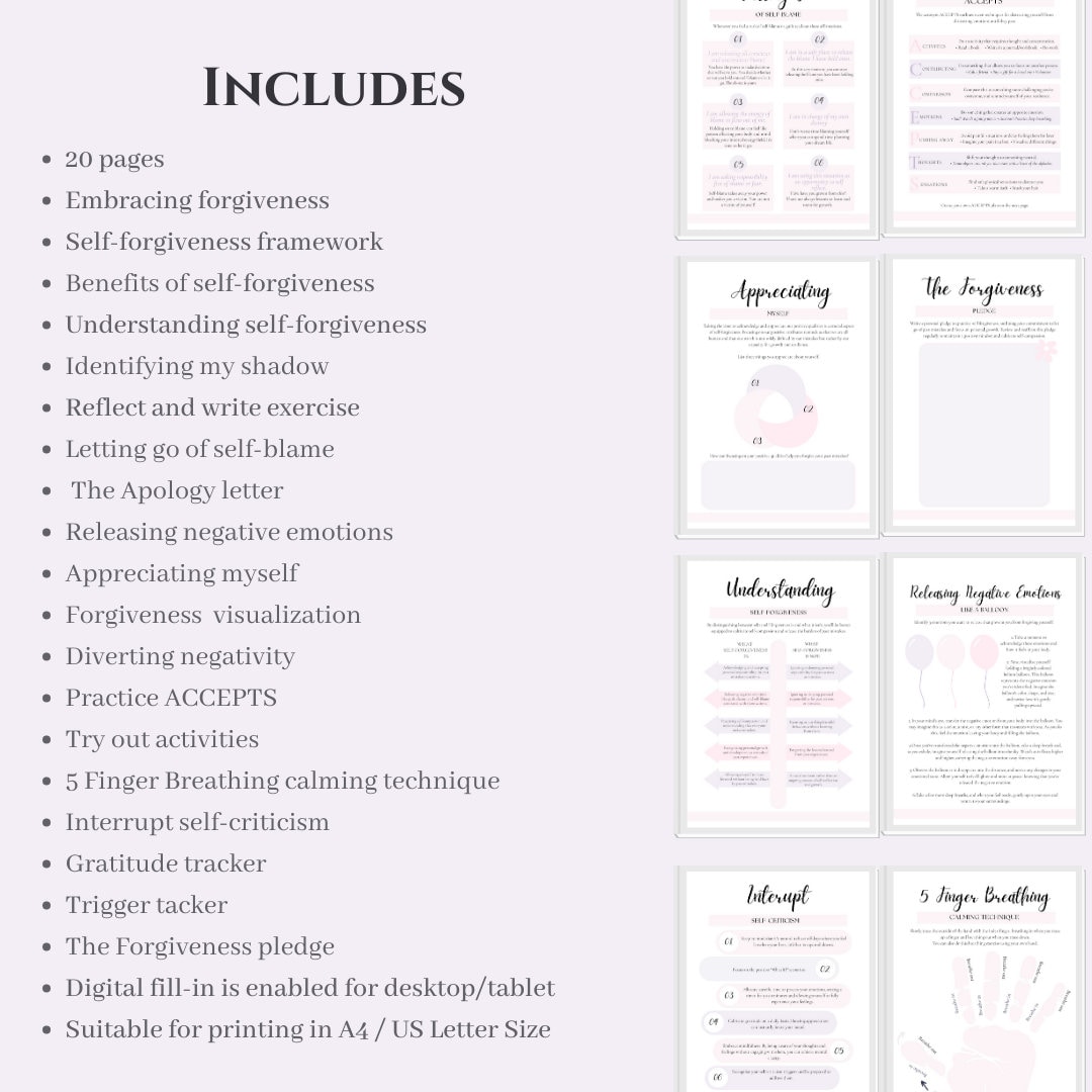 Self Forgiveness Journal Self Esteem Digital Download Self - Etsy UK
