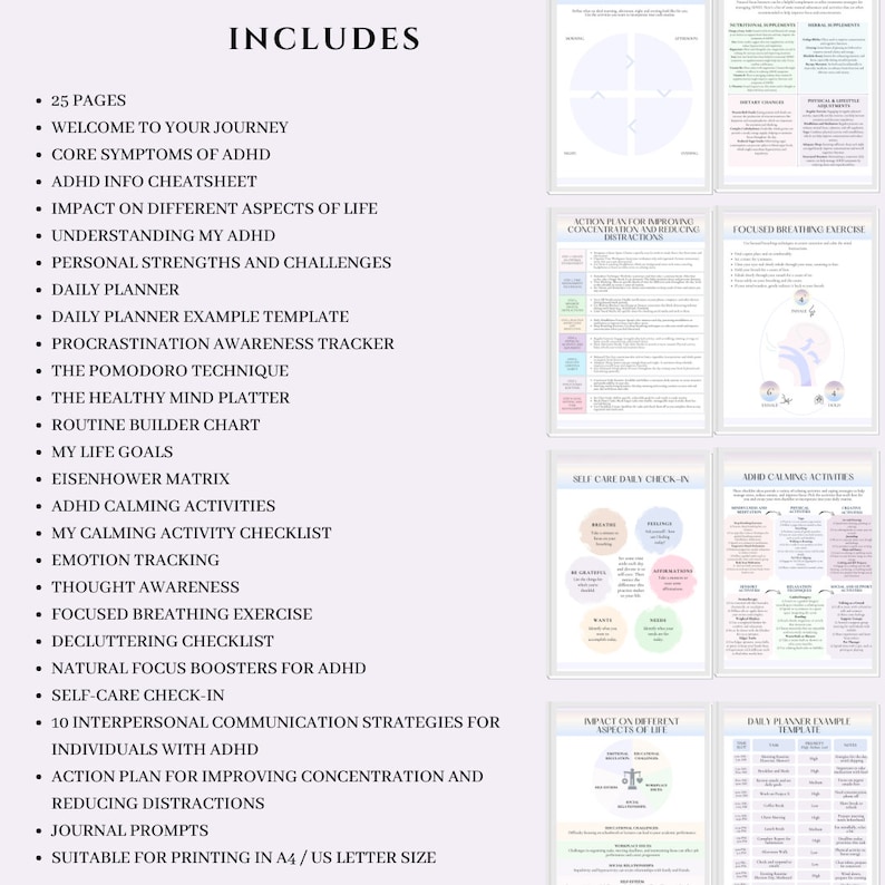 ADHD Therapy Workbook ADHD Worksheets Coping Strategies Stress ...