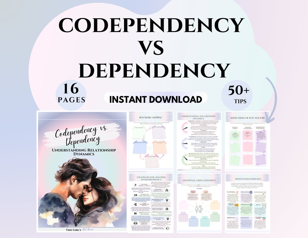 Co-dependency Worksheets Couples Therapy Workbook Boundaries Printables ...