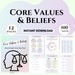 Core Values Worksheet: Self-reflection Exercise (PDF) - Etsy