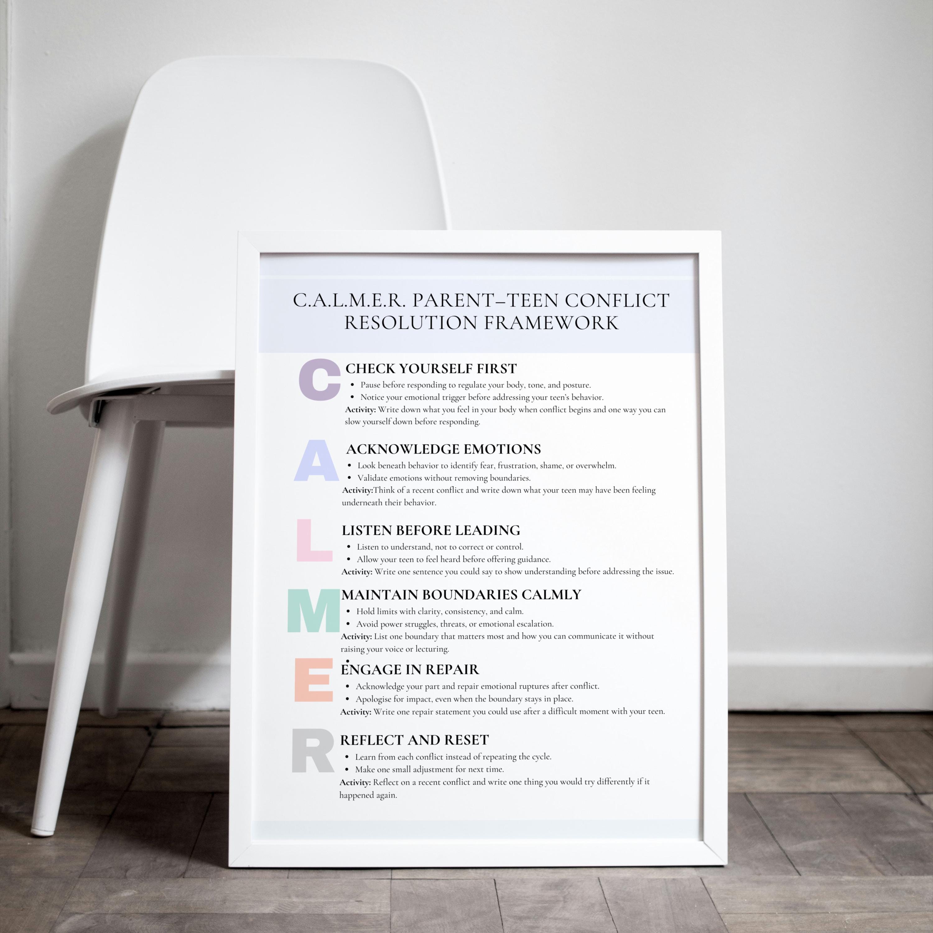 Parent Teen Conflict Resolution Worksheets Family Therapy Communication ...