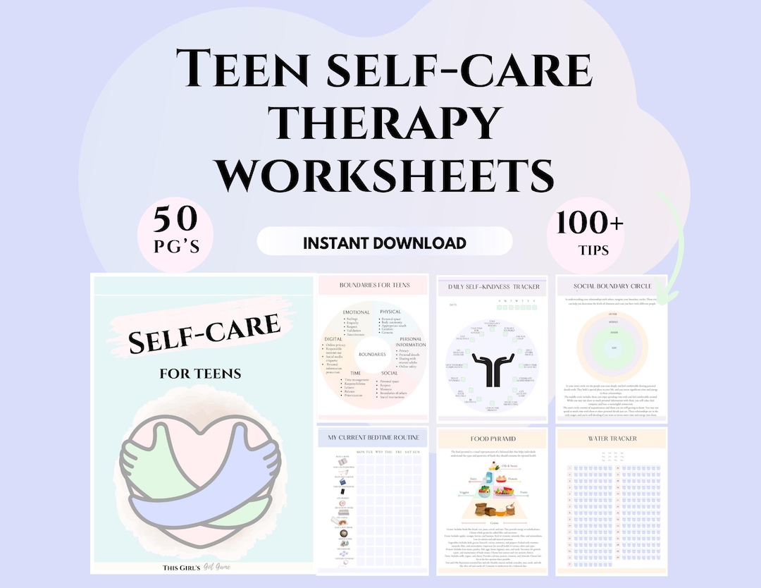 Teen Therapy Worksheets Self Care Youth Journal Kids Confidence ...