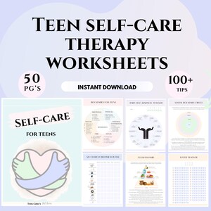 Teen Therapy Worksheets Self Care Youth Journal Kids Confidence ...