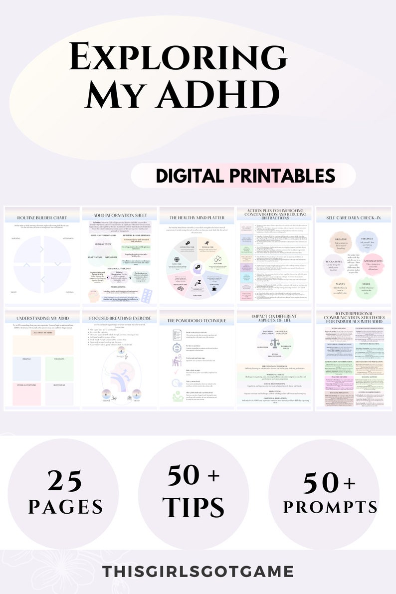 ADHD Therapy Workbook ADHD Worksheets Coping Strategies Stress ...