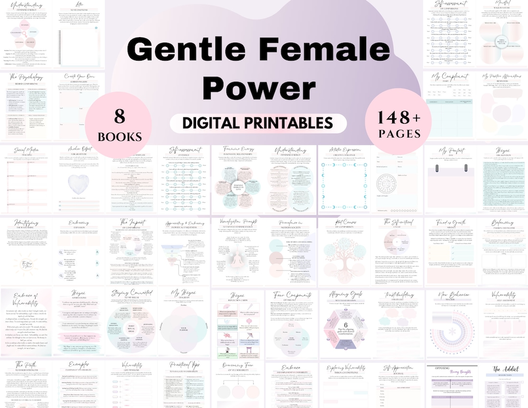 Female Empowerment Worksheet Bundle Printable Resources Therapy Tools ...