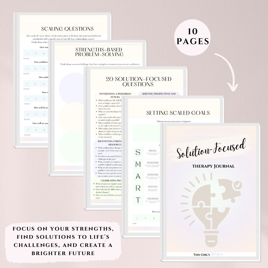 Therapy Worksheet Bundle Acceptance Therapy Sft Therapist Workbook