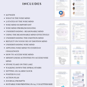 DBT Therapy Worksheets Wise Mind Therapist Tools Dialectical Behavior ...