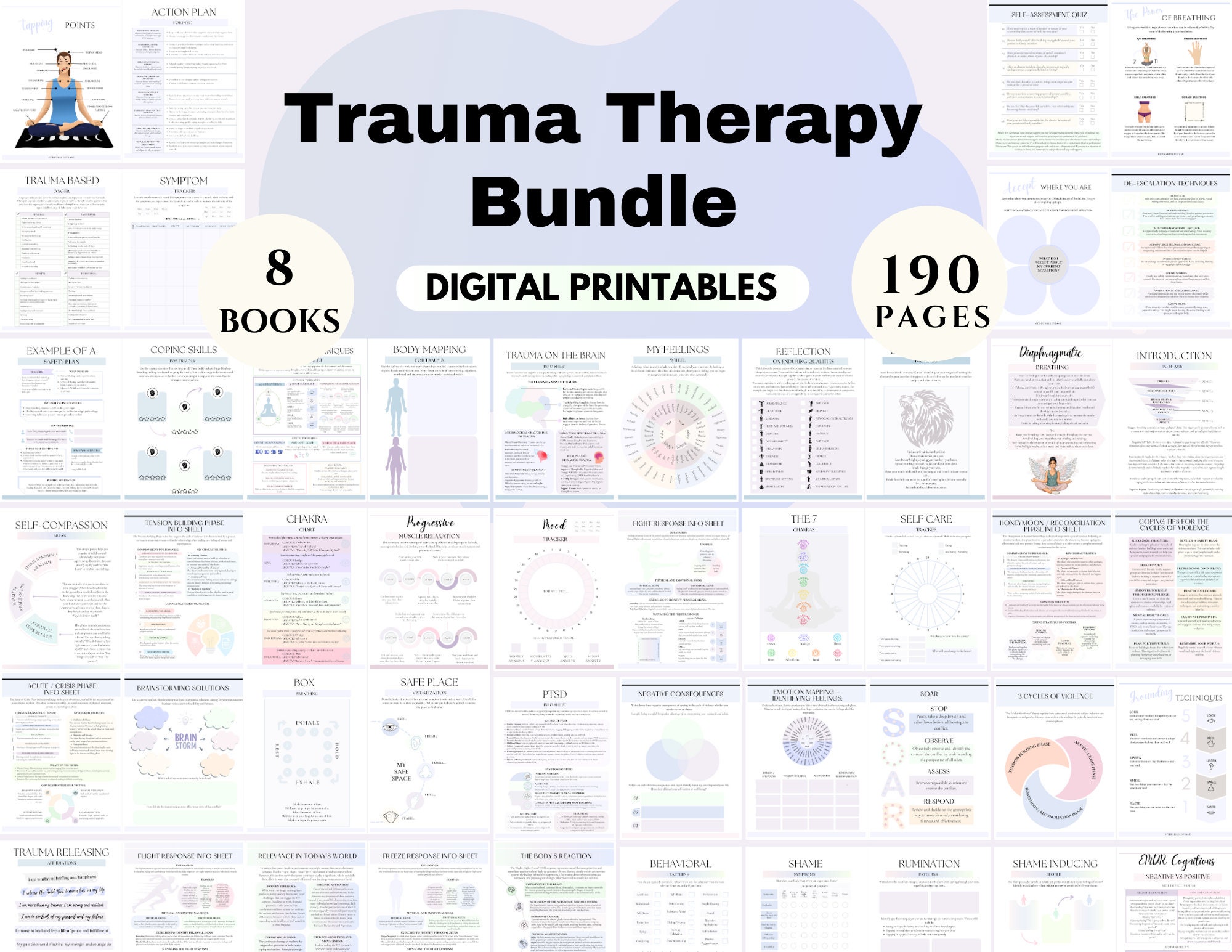 Healing Trauma Therapy Worksheets PTSD Treatment Body Mapping Trauma ...