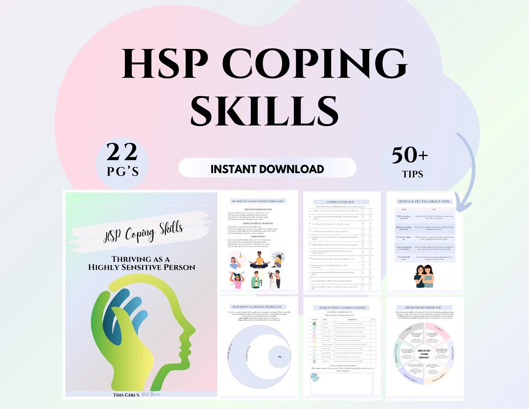 HSP Coping Skills Therapy Worksheets for Highly Sensitive People ...