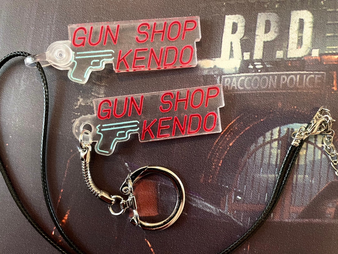 Gun Shop Kendo Acrylic Keychain/necklace - Etsy