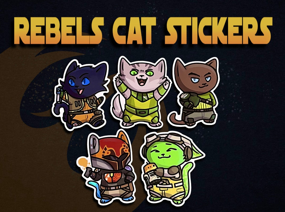 Rebel Cat Stickers - Etsy