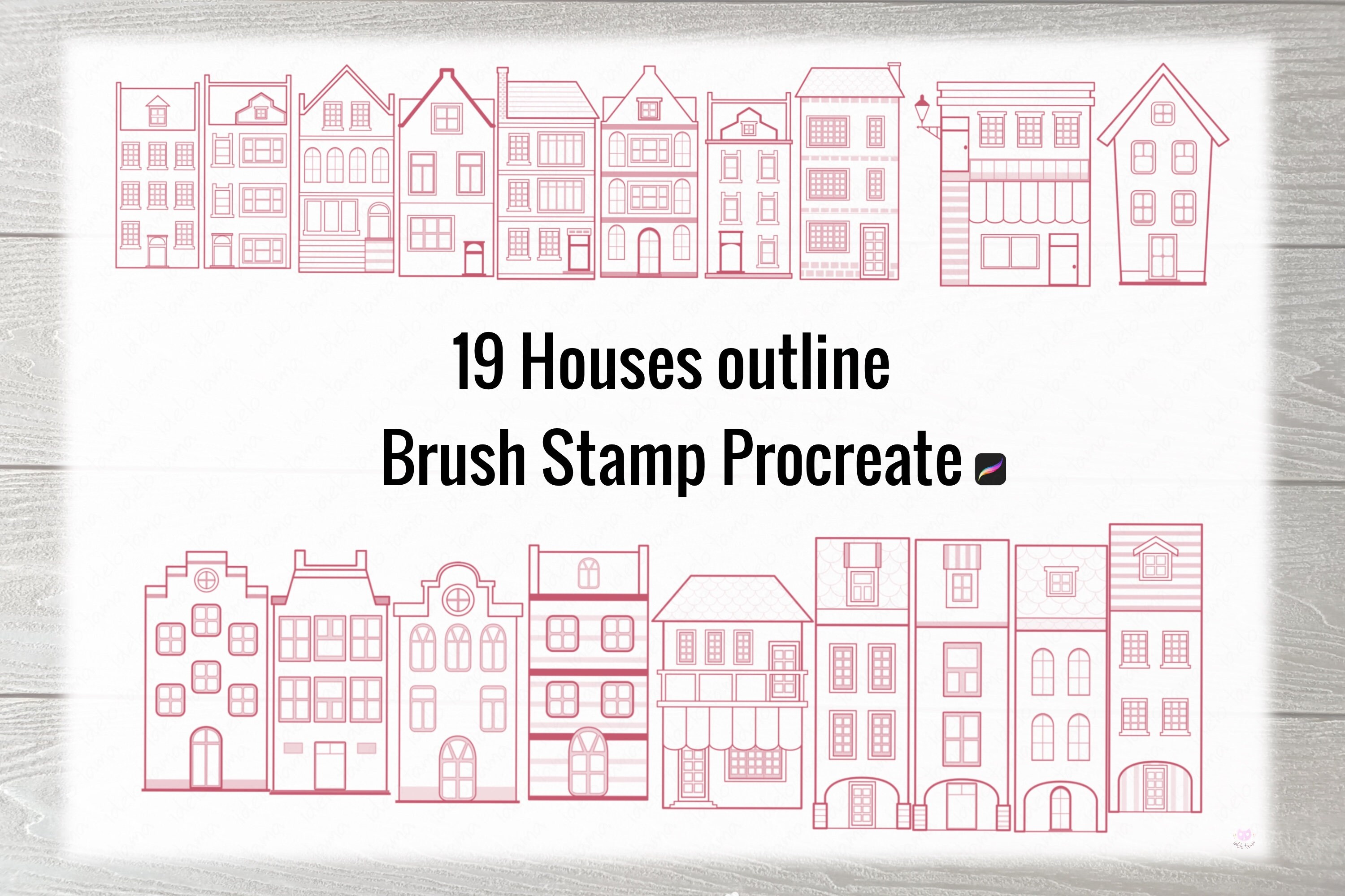House Procreate Brush Stamp, Home, Town House, Village, City ...