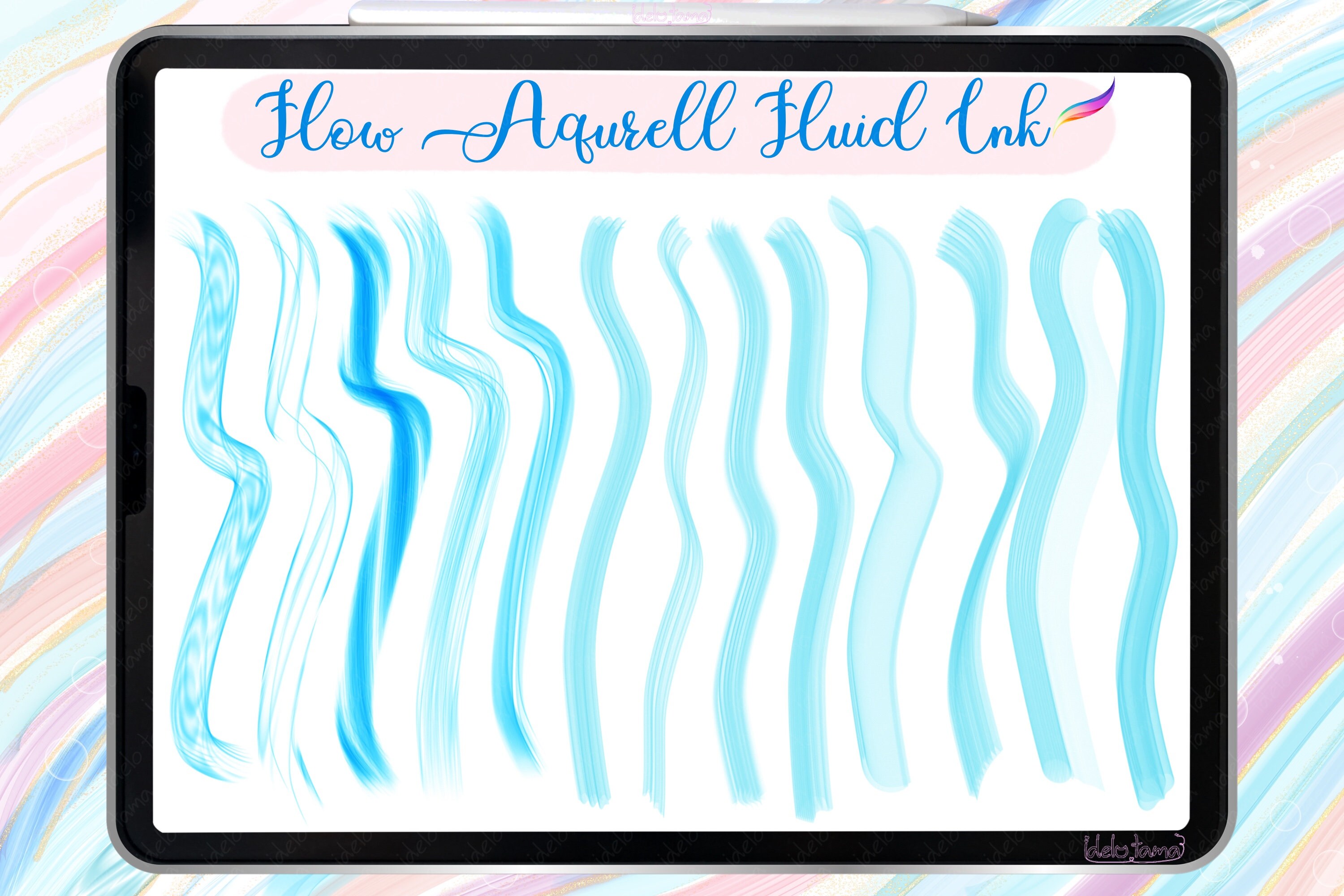 Procreate Brush Flow Aquarell, Fluid, Alcohol Ink, Liquid,watercolor ...