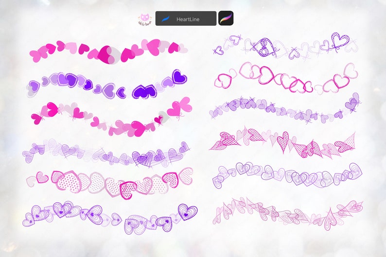 65 Heart Hand Drawn Brushes Procreate,doodle,valentine,self Love,stamp ...