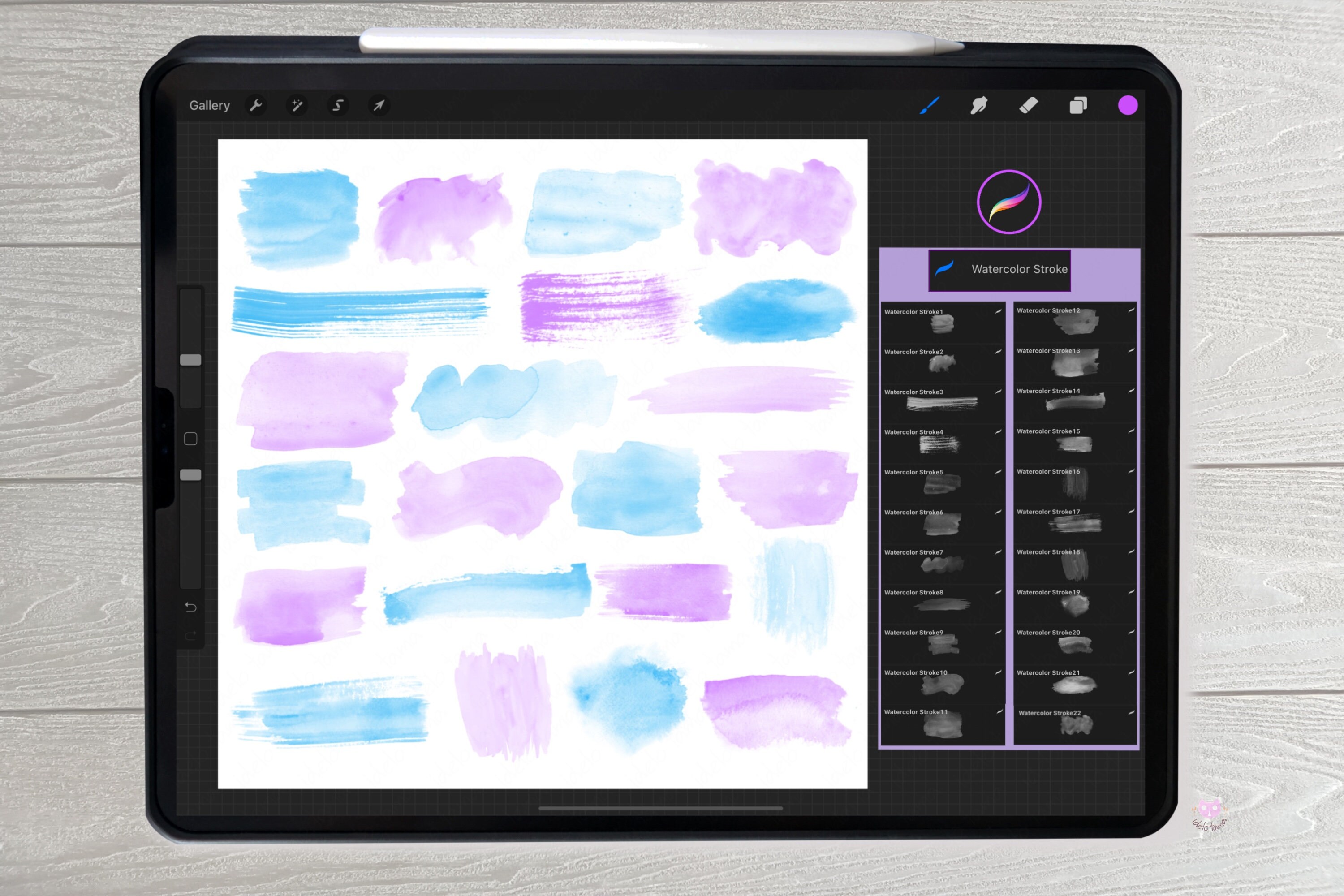 22 Watercolor Brush Stroke Stamp Procreate,add-on Brush,stamp Brush ...